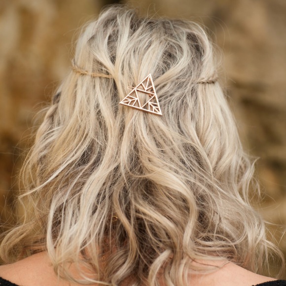 Accessories | Rose Gold Intricate Triangle Hair Pin | Poshmark